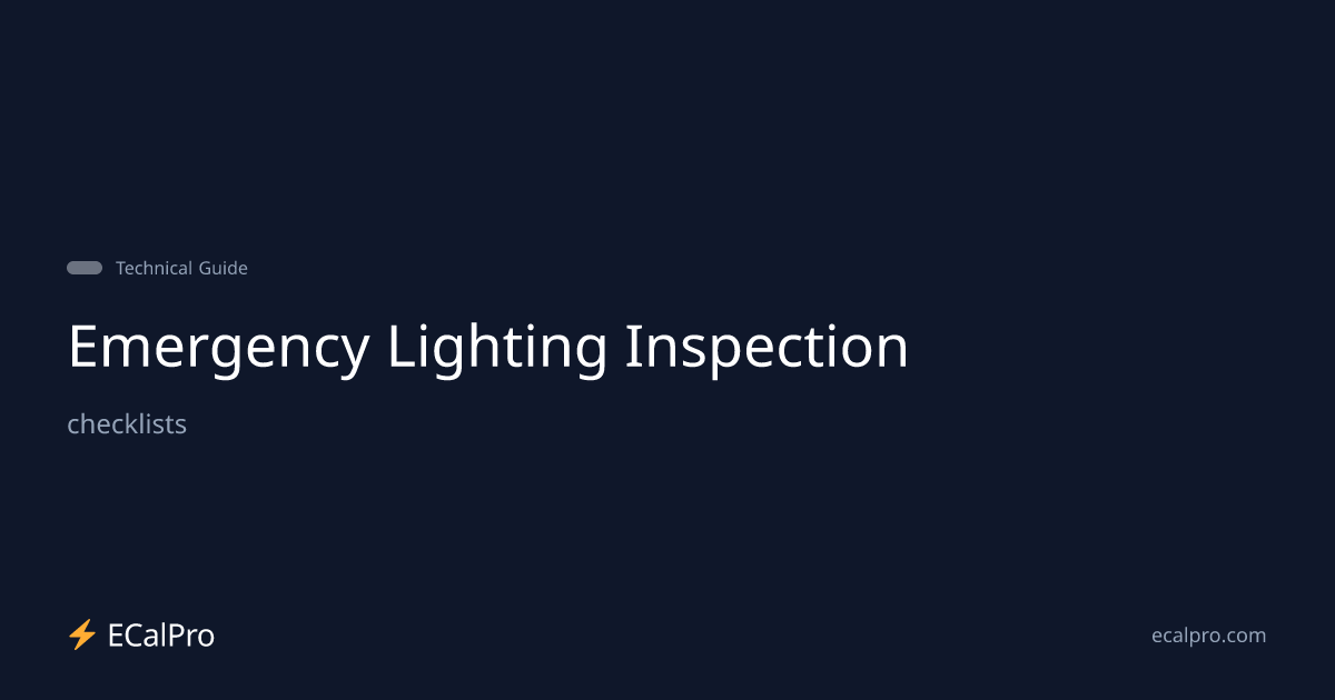 Free Emergency Lighting Inspection (PDF) — Printable Template | ECalPro